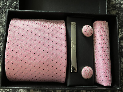Luxurious Tie, Cufflinks, Hanky Pocket Square & Tie Clip Box Set | eBay
