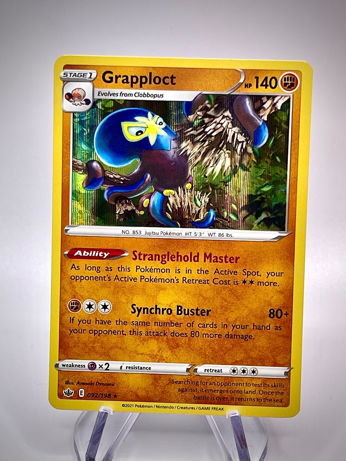 Pokémon TCG Grapploct Chilling Reign 092/198 Holo Holo Rare | eBay