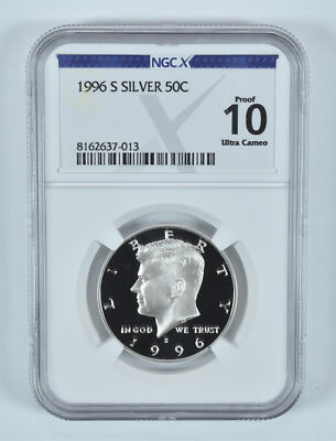 1996-S Kennedy Half Dollar Silver Proof 10 UCAM NGC X NGCX | eBay