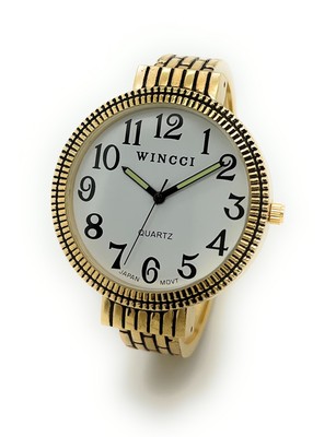 Wincci Ladies Large 42mm Case Metal Bangle Cuff Fashion Analog Quartz ...