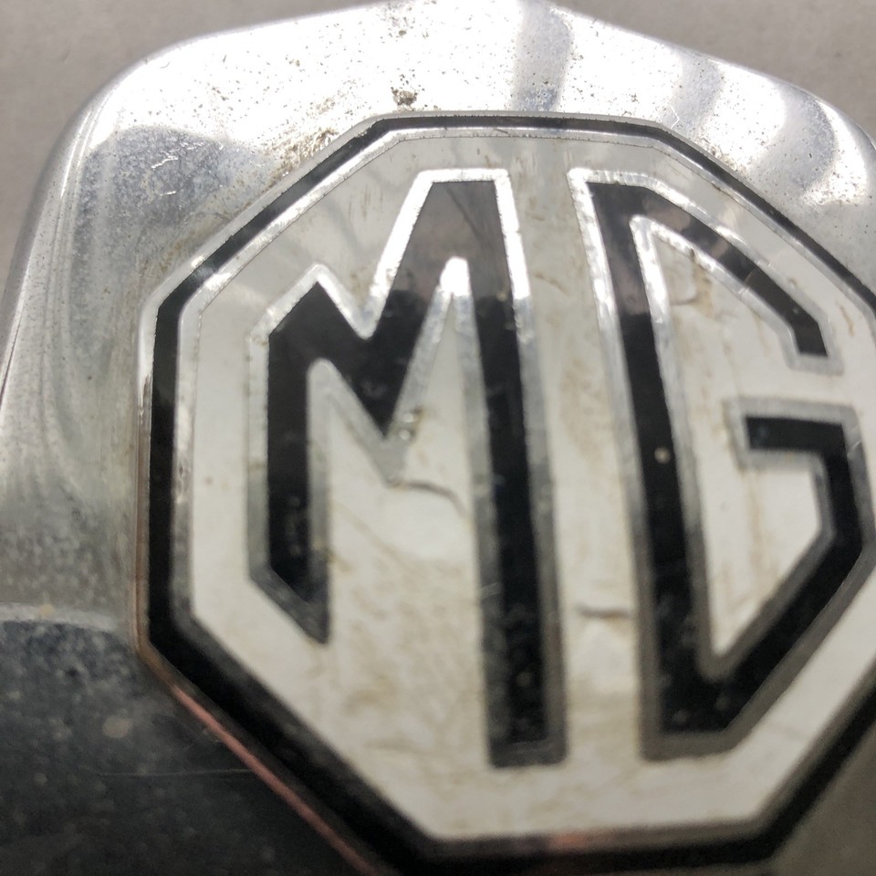 Vintage MG Emblem Badge OEM Enamel Black and White Sports Car MGB MGA ...