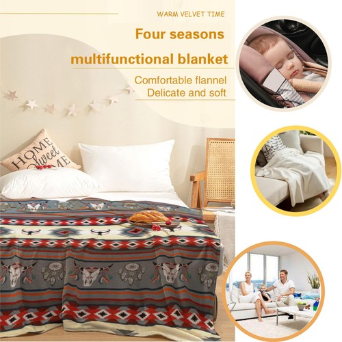 Bohemian Throw Sofa Couch Blanket Fleece Native American Aztec Print ...