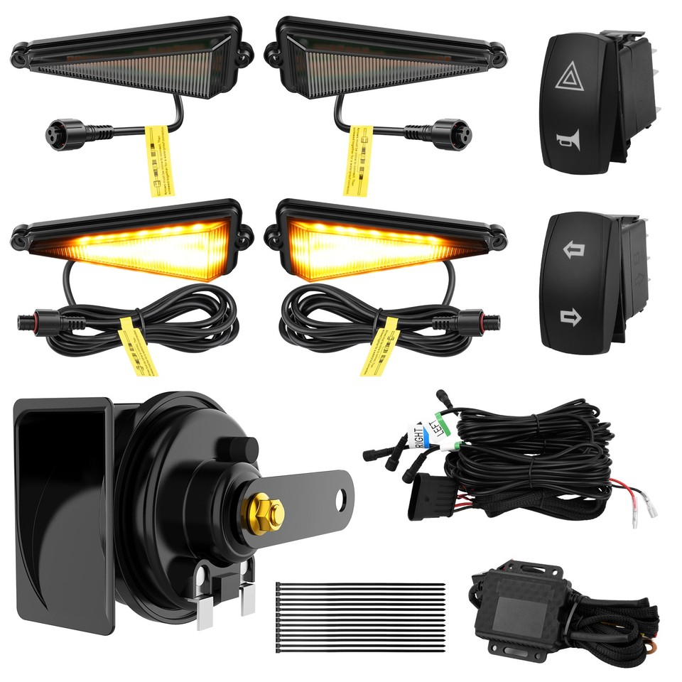 Street Legal UTV ATV LED Blinker Flowing LED w/ Switch 110D Horn Turn ...
