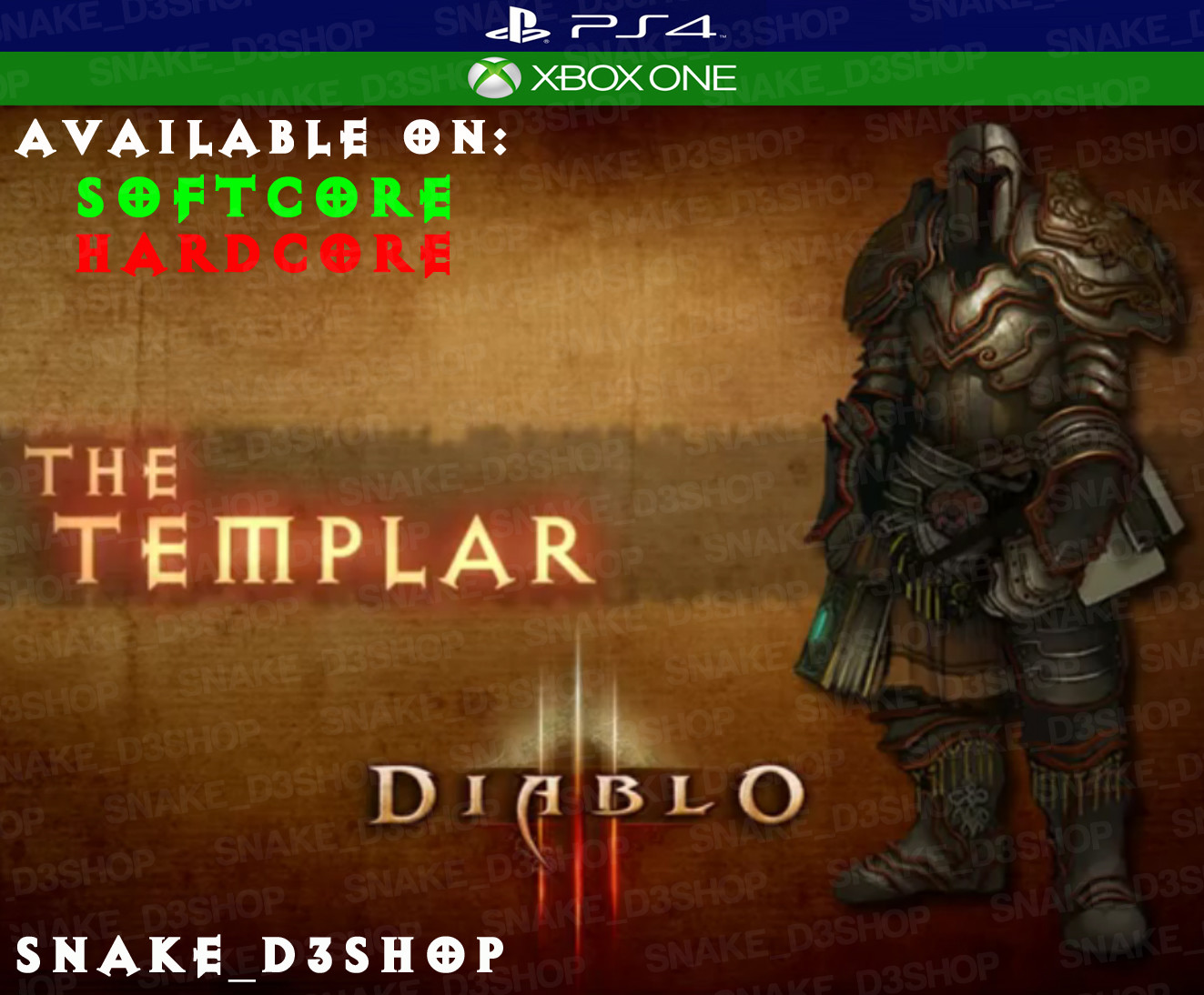 Diablo 3 PS4 - Xbox One - Full Modded Follower Templar Set | eBay