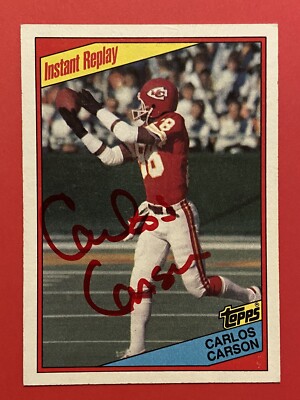 CARLOS CARSON Hand Signed 1984 Topps #88 KC Chiefs LSU Tigers Autograph ...