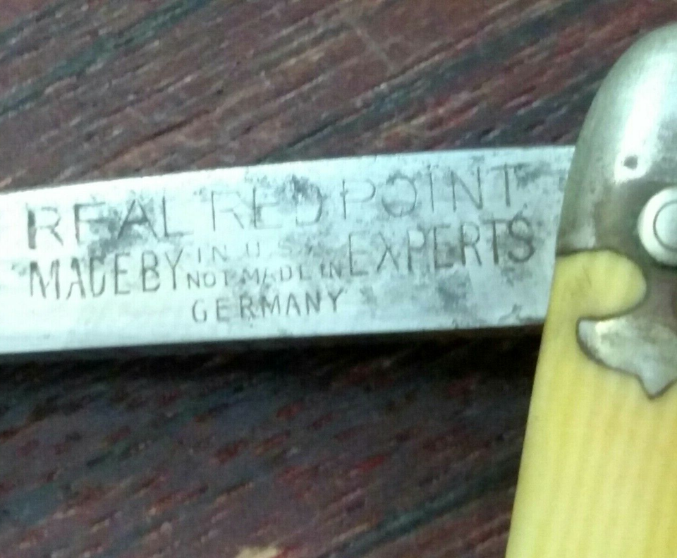 VINTAGE RED POINT RAZOR USA NOT GERMAN EXPERT THOMAS PAWTUCKET RI ...