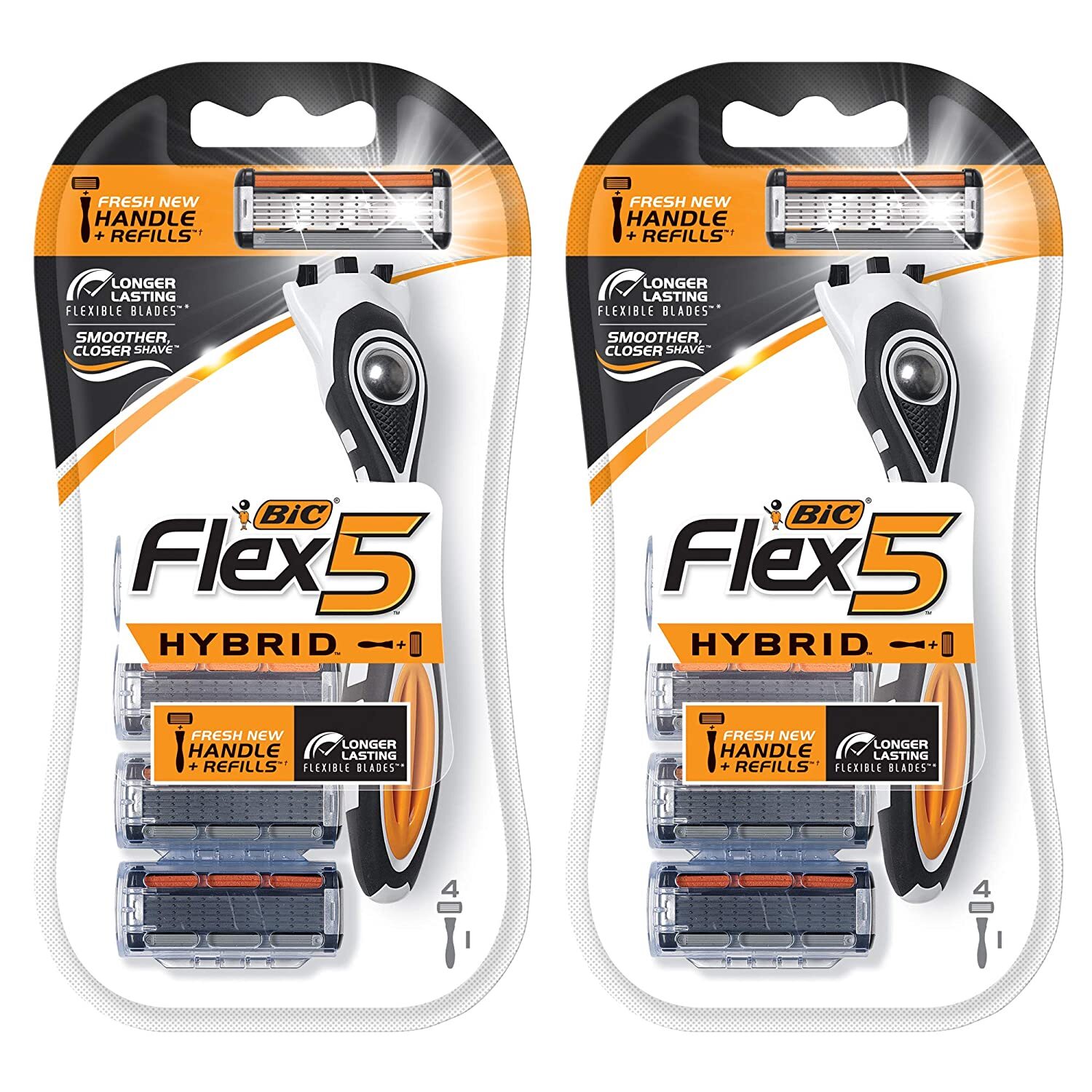BIC Flex 5 Hybrid Men's 5-Blade Disposable Razor, 1 Handle and 3 ...