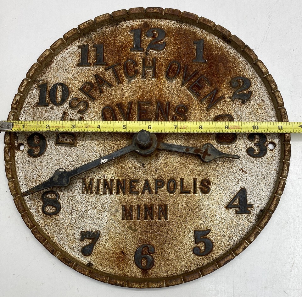 RARE Antique Despatch Oven Clock Timer Cast Iron Advertising Furnace ...