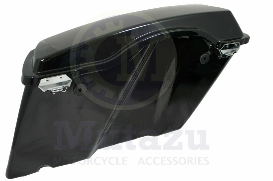 Vivid Black Complete Stock Saddlebags+Conversion Brackets for Yamaha V ...