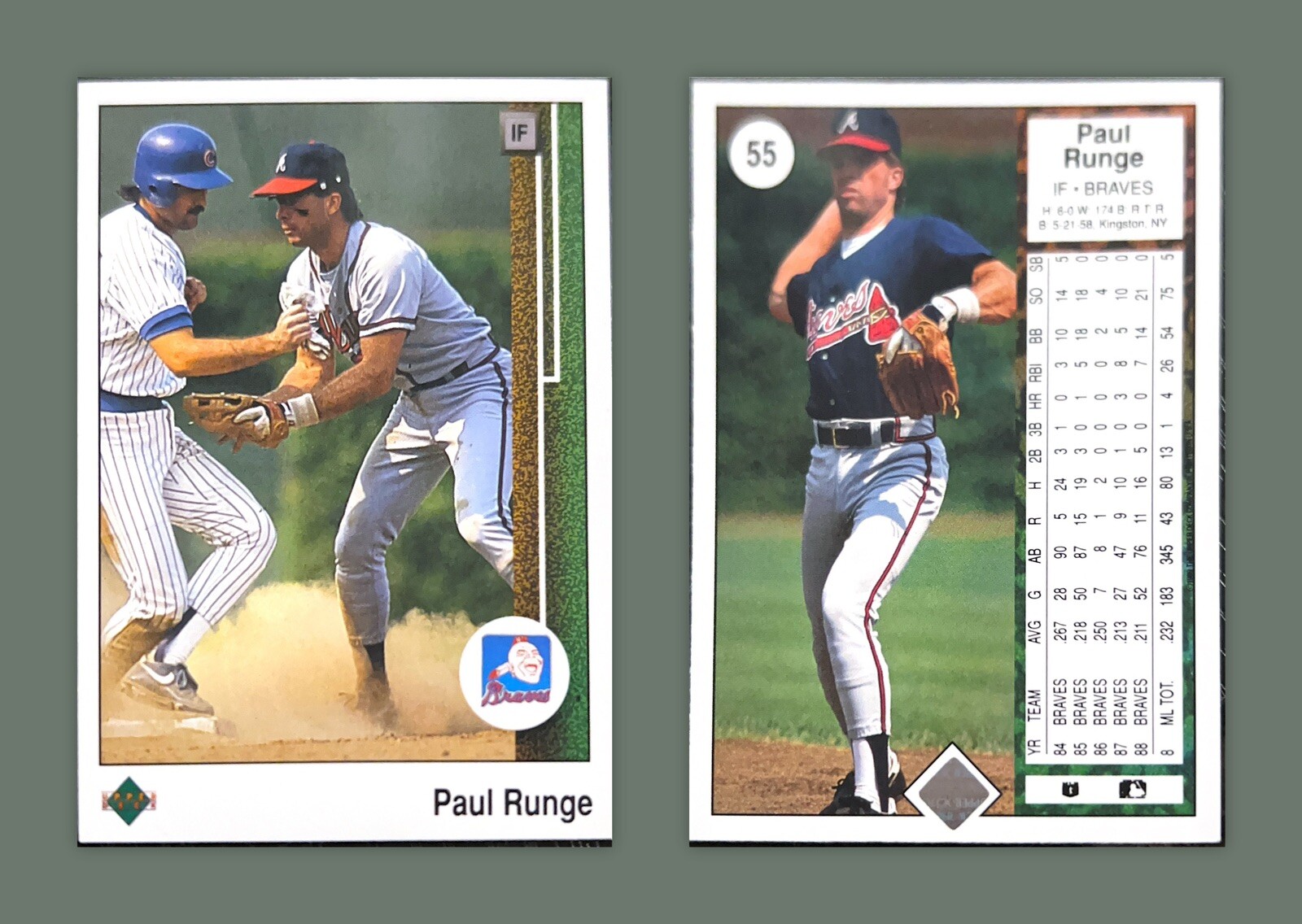 ⚓️🔥1989 Upper Deck #55 Paul Runge Atlanta Braves | eBay