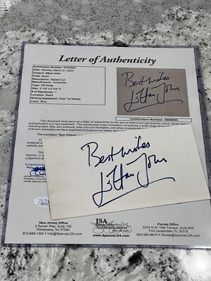 ELTON JOHN SIGNED 5x7 PAPER W/JSA LETTER-STUNNING!! | eBay