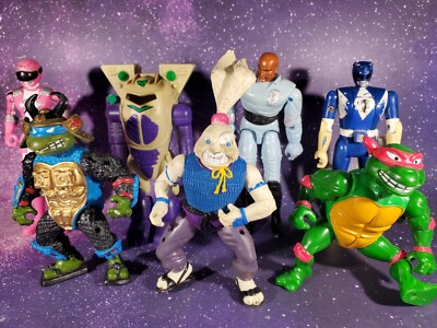 Lot Of 7 Vintage Figures. Battletech Toad Turtles Power Rangers Retro ...