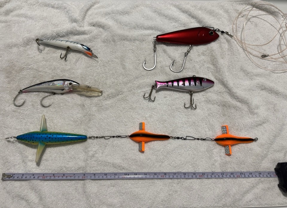 Lot of Big Saltwater Trolling Lures and Rigs - Yo-Zuri Bonita Nomad ...