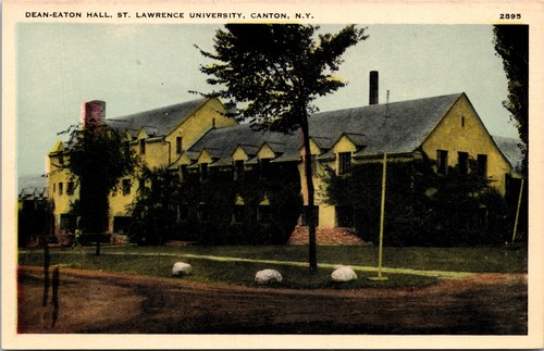 Postcard New York Canton Dean Eaton Hall St. Lawrence University 1930s ...