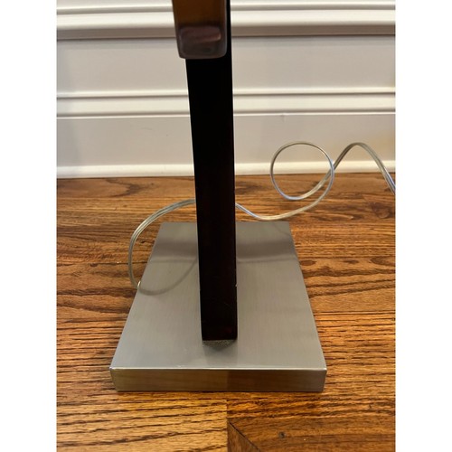 Anthony of California Table Lamp Dark Brown Wood and Brushed Metal ...