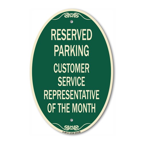 Reserved Parking Customer Service Representative of the Month 12" x 18 ...