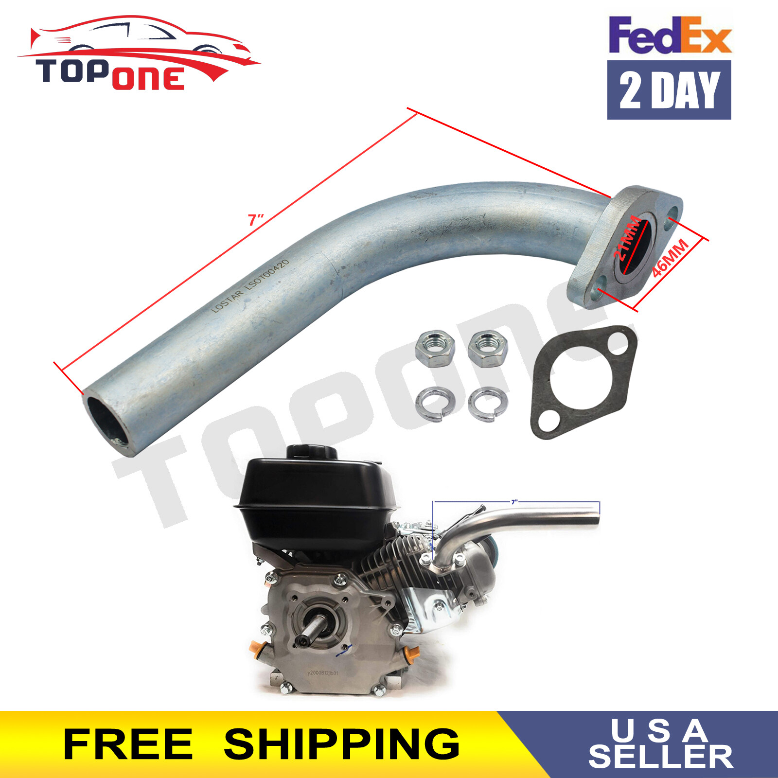 1 x Exhaust Pipe Fit For Predator 212cc Honda GX160 GX200 Go Kart ...