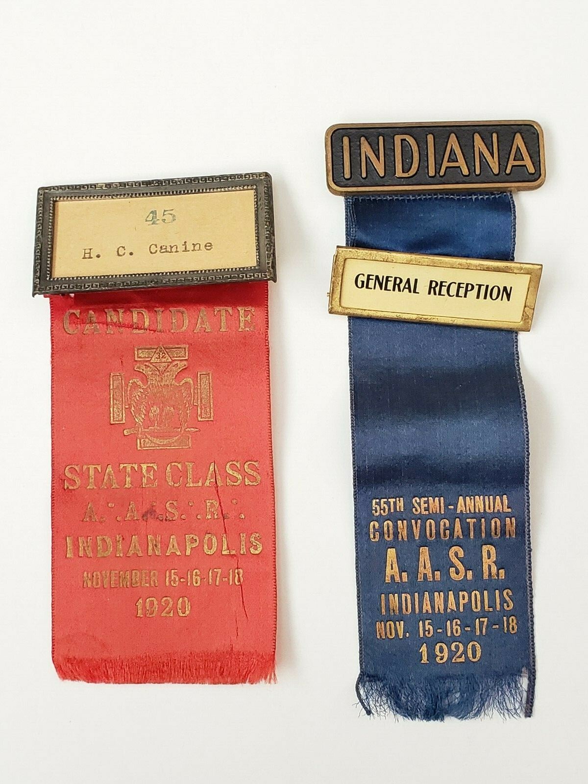 1920 Indianapolis Ancient Accepted Scottish Rite AASR Indiana Two ...