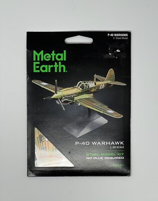 Metal Earth P-40 Warhawk Plane Steel model Kit. No Glue Required New in ...