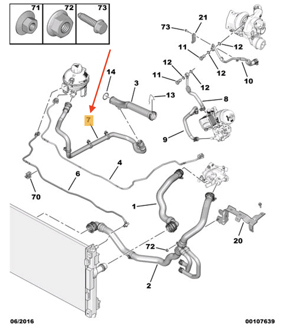 PEUGEOT 3008 Expansion Bootle Coolant Union 9670815680 NEW GENUINE ...