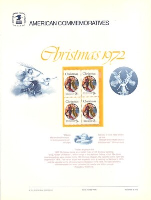 #6 8c Christmas Angel Stamp #1471 USPS Commemorative Stamp Panel -in ...