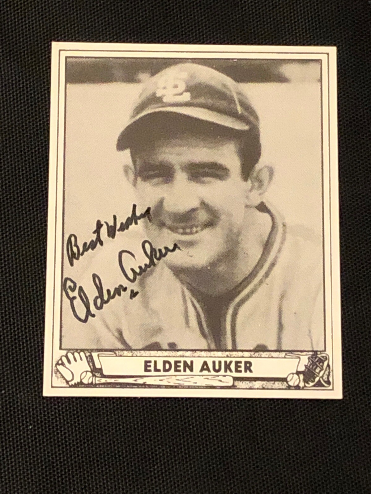ELDEN AUKER 1940 PLAY BALL REPRINT SIGNED AUTOGRAPHED CARD ST. LOUIS ...