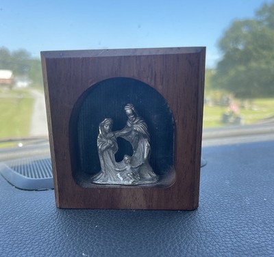 Antique Peltro Inciso Pewter Nativity Joseph Mary Jesus Christmas Decor ...