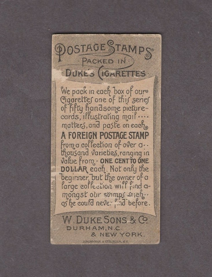 1889 N85 W.Duke Sons & Co. Postage Stamps First Letter Carrier (Stamp ...