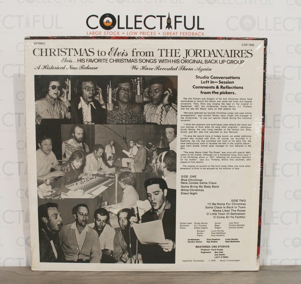 CHRISTMAS TO ELVIS FROM THE JORDANAIRES - 1978 CLASSIC RECORDS *SEALED ...