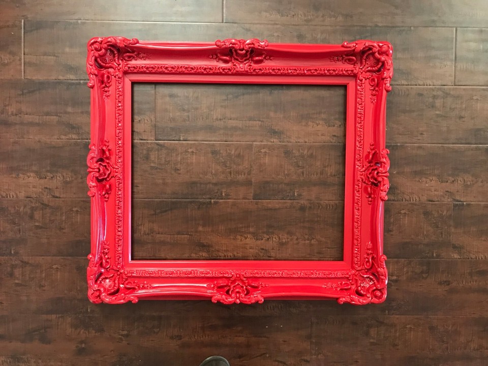 20x24 Original Red Picture Frame Art Print Poster Painting Wall Decor ...