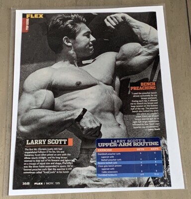 Larry Scott Biceps Posing Arms Routine Photo From Bodybuilding Magazine ...