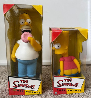Vintage The Simpsons Bart and Homer Simpson Nodder Bobblehead New | eBay