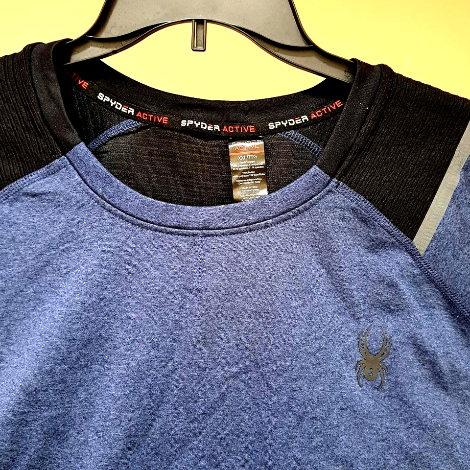 Spyder Active Top Men’s XL/XXL Shirt TWO Long Sleeve Blue ProW=B T ...