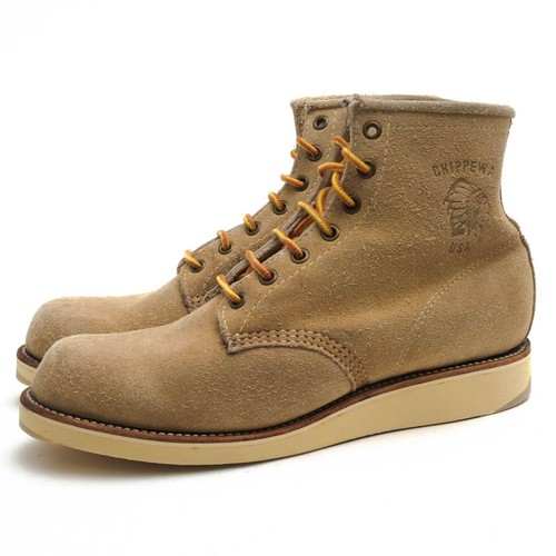 Chippewa Work Boots Shoes Suede Leather Beige 90227 #0621 | eBay