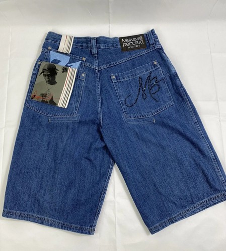 NWT VTG MAKAVELI Tupac Signature Men's Jean Demin Sz 34 Shorts Rap ...