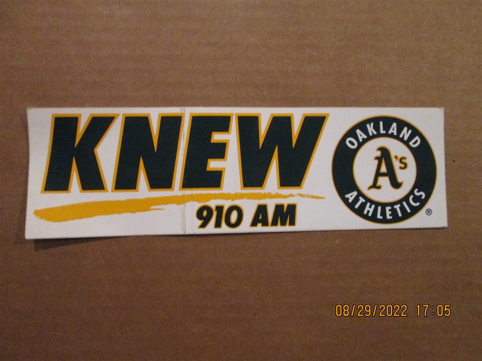 MLB Oakland A's Vintage KNEW 910 AM Sponsored Team Logo Bumper Sticker ...