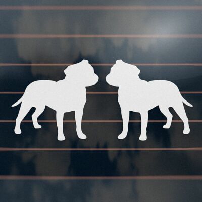 Staffordshire Bull Terrier Stickers 100mm matching pair staffy dog car ...