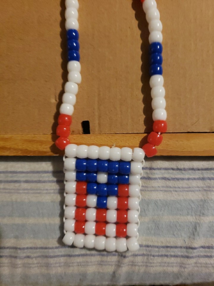 Hand Made Puerto Rican Flag Bead Necklace | eBay