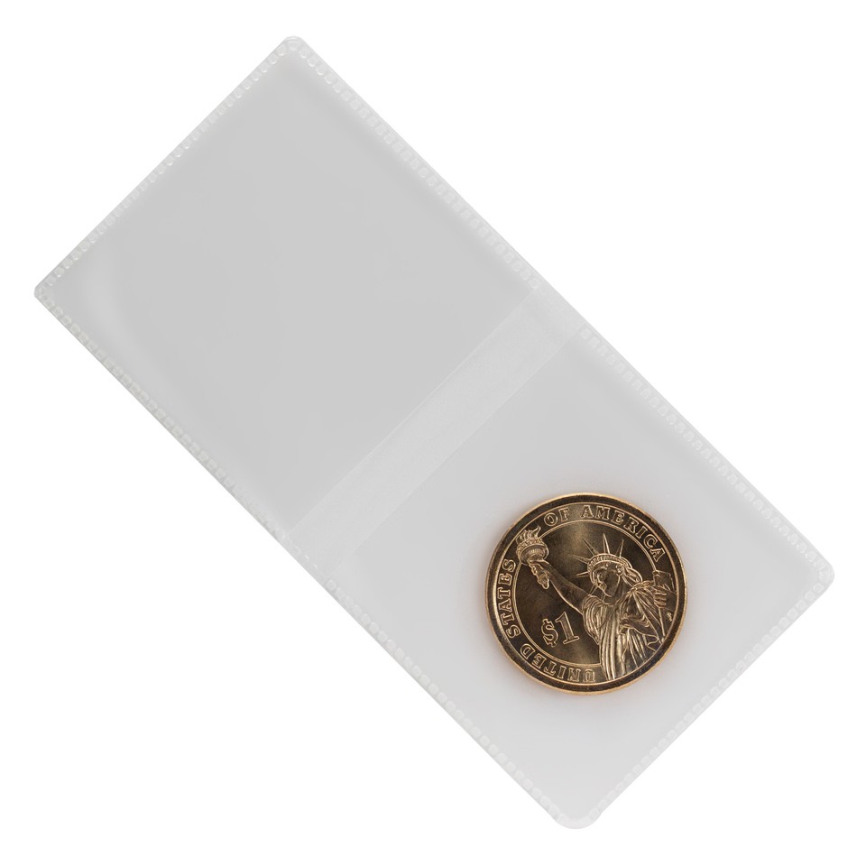 100 2x2 Double Pocket Vinyl Coin Holder Clear Plastic Flip Safe PVC ...