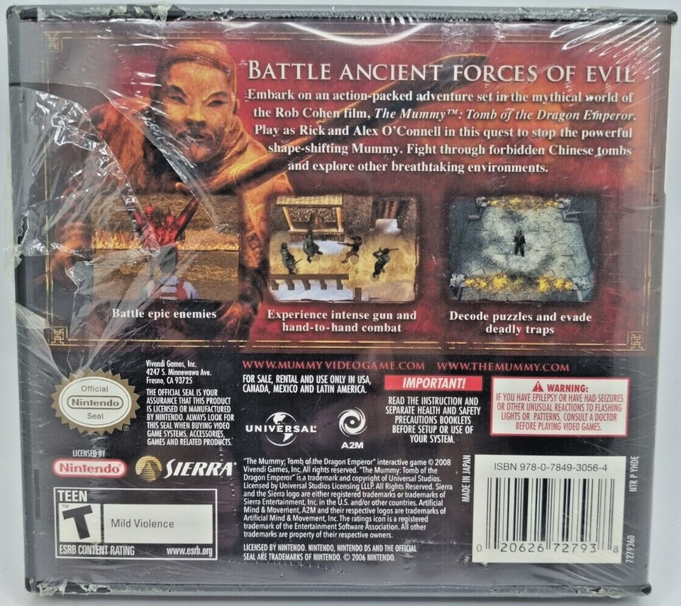 The Mummy Tomb of the Dragon Emperor (Nintendo DS, 2008) Sealed ...