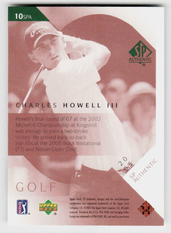 2003 SP Authentic #10SPA Charles Howell III | eBay