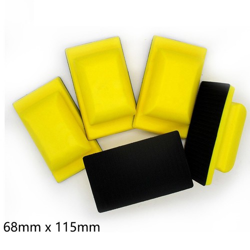 68mm x 115mm Hand Sanding Block Sander Abrasives PU Foam For Hook Loop ...
