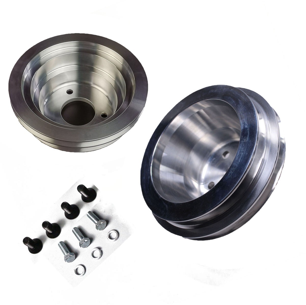 Big Block Chevy Polished Aluminum Pulley Set Long Pump BBC LWP 396 402 ...