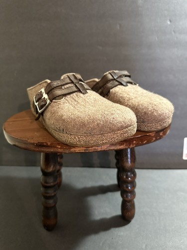 Haflinger Size 5 Haley Clog Gray Wool Upper Slip-On Mules Women's ...