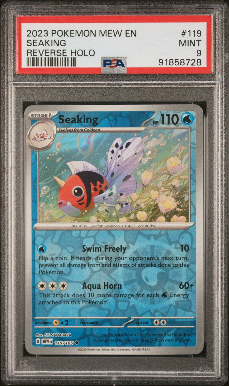 Seaking Reverse Holo 2023 Pokemon 151 MEW #119 PSA 9 | eBay