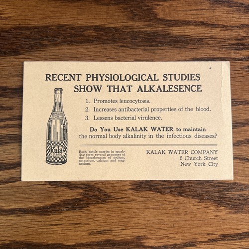 Kalak Water Co Quack Medicine Advertising Card #H41 | eBay