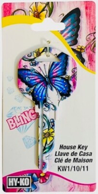 Butterfly Bling House Key Blank - Suits LW4 - Fun Keys - Free Post ...