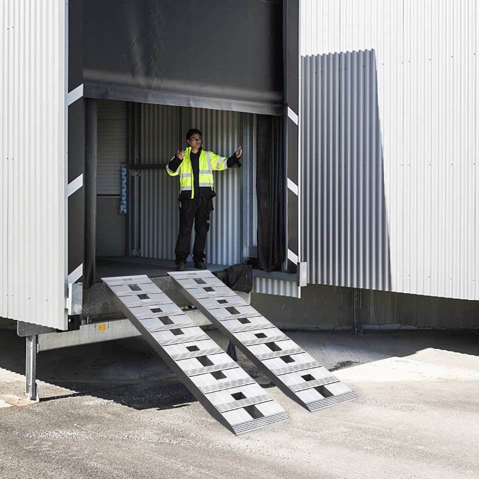 Truck Car Auto Trailer Ramps Universal Hook Aluminum Loading Ramps 2 ...