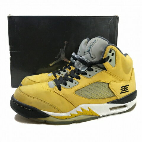 11 year NIKE AIR JORDAN 5 RETRO T23 Yellow Gray US8 Retro Tokyo Japan ...
