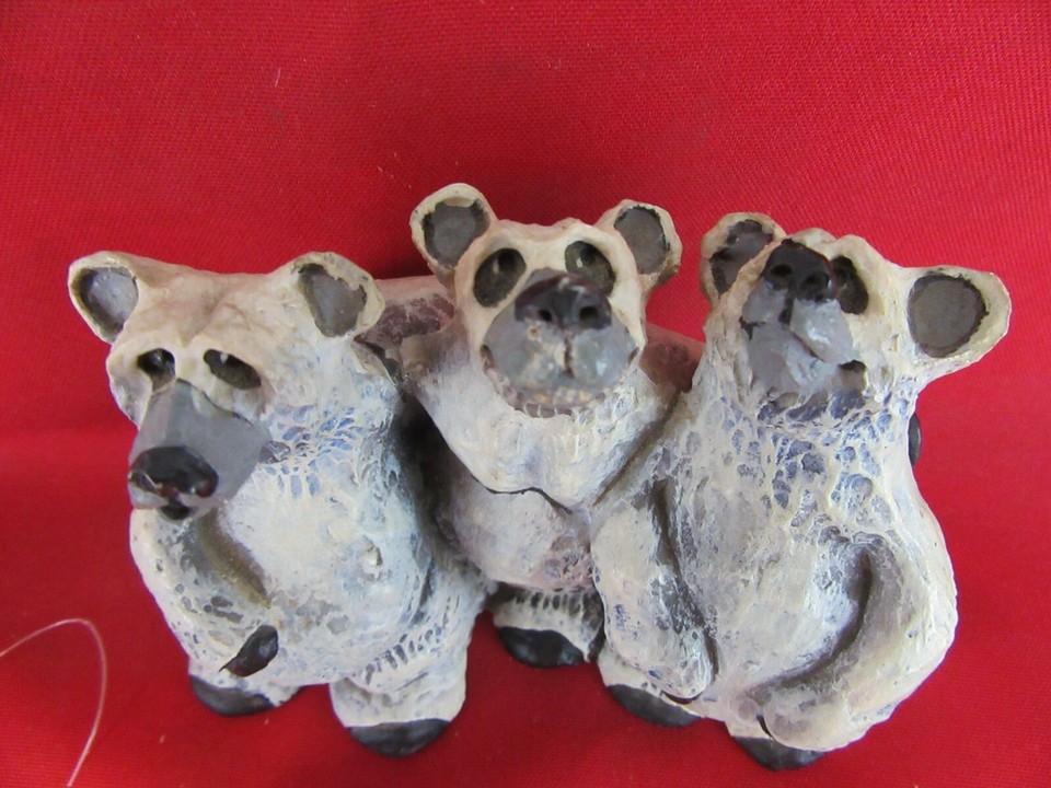 Three Hugging Bears Figurine Rick J. Rowley 2003 Lost Woodsman Polar | eBay